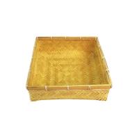 China Factory Supply Natural Bamboo Hand-woven Storage Basket Eco-friendly Large Capacity Fruit Food Bamboo Storage Basket for sale