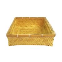China Factory Supply Natural Bamboo Hand-woven Storage Basket Eco-friendly Large Capacity Fruit Food Bamboo Storage Basket for sale