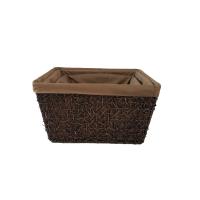 China Hot Selling Home Restaurant Hotel Food Display Storage Basket Set Natural Material Hand-woven Durable Storage Basket Set for sale