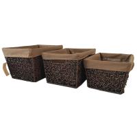 China Hot Selling Home Restaurant Hotel Food Display Storage Basket Set Natural Material Hand-woven Durable Storage Basket Set for sale