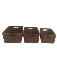 China Hot Selling Home Restaurant Hotel Food Display Storage Basket Set Natural Material Hand-woven Durable Storage Basket Set for sale