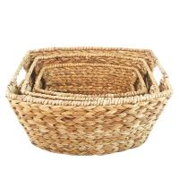 China Superior Quality Natural Rattan Decorative Storage Basket Set Durable Handmade Woven Storage Basket Set for sale