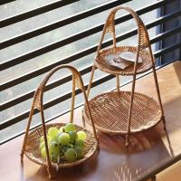 China Wholesale Price Snack Tray Rattan Storage Tray Hand Woven Bamboo Tray Set for sale