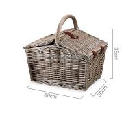 China Factory Wholesale Hand-woven Wicker Picnic Hamper With Foldable Lid Multifunction High Capacity Picnic Basket With Lining for sale