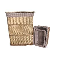 China Handmade Eco-friendly PE Plastic Woven Storage Basket with Stackable Design for Home Decor for sale