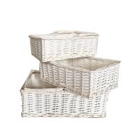 China Handmade Eco-friendly PE Plastic Woven Storage Basket with Stackable Design for Home Decor for sale