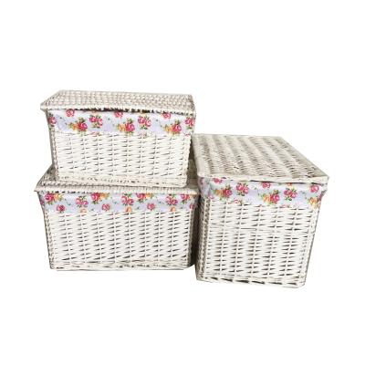 China Handmade Eco-friendly PE Plastic Woven Storage Basket with Stackable Design for Home Decor for sale