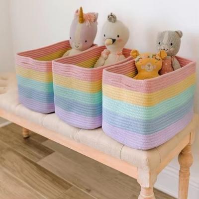 China Customisable Woven Decorative Storage Bins Weightcapacity Up To 10kg Durable Storage Organizers Designed For Office Home And Retail for sale