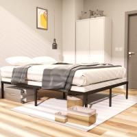 China Memory Foam Compatible Metal Frame Bed Rust Resistant Finish Long Lasting Durability Suitable for Various Mattress Types for sale