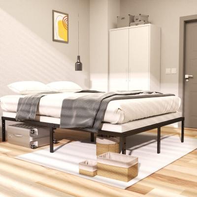 China Modern Metal Frame Bed with Slat Support Heavy Duty Metal Construction Ensuring Stability and Comfort in Various Settings for sale