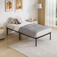 China Slat Support Metal Frame Bed Suitable Compatible Mattress Types Innerspring No Headboard Included Heavy Duty Construction for sale