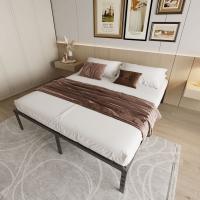 China Slat Support Metal Frame Bed Queen Size Durable Strong Construction Perfect for Hotel Dormitory and Guest Room Furnishing for sale