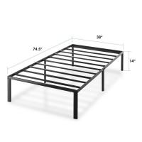 China Slat Support Metal Frame Bed Assembly Required Heavy Duty Steel Frame Ideal for Hostels Dormitories and Temporary Housing for sale