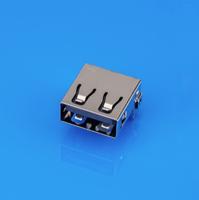 China Top On Board DIP Type Right Angle Pin USB PCB Connectors 2.0 Port 1.5A 30V for sale