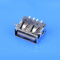 China USB 2.0 Socket Stainless Steel SMT USB Connector 10mm Black White Blue Housing for sale