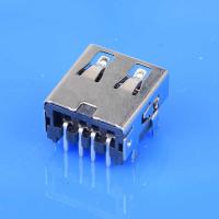 China SMT USB Connector Long Type DIP Black Receptacle Connector 2A 30V for sale