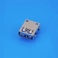 China Gold Plating Contact USB 3.0 Connector 90° DIP Stainless Steel Receptacle for sale