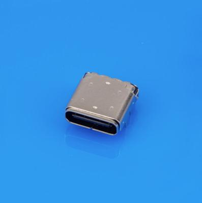 China USB TYPE C 24PIN DIP Plus SMT Mount Receptacle Length 9.34mm Stainless Steel Shell with Notch USB Type C Port for sale
