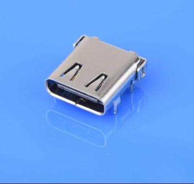 China Alinta TYPE C 24PIN DIP+SMT Receptacle Stainless Steel Sheel with LCP 94V0 Housing Durability Reach to 10000 Cycles for sale