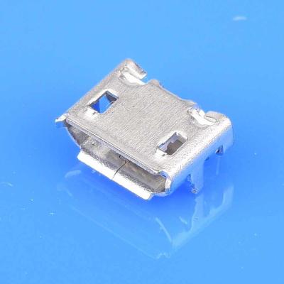 China Alinta Micro USB Receptacle DIP Horn Shape Stainless Steel Shell White for 10000 Cycles Durability for sale