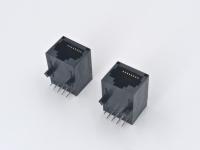 China RJ45 Modular Jack Connector 1X1 TAB-DOWN 21.3mm Plastic Shell Without LED Light for sale