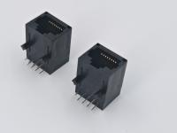 China RJ45 Modular Jack Connector 1X1 TAB-DOWN 21.3mm Plastic Shell Without LED Light for sale