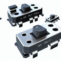 China PA46 Black Tactile Switch SMT 8-Feet AG Plating 10000 Cycles for sale