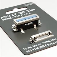 China Alinta 8-Feet SMT Slide Switch 2mm Travel 150±100gf Force for sale