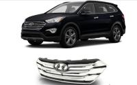 China 13-16 Modern Santa Fe Front Grille in Black and Chrome with Single Eyelet 86350B8000 for sale