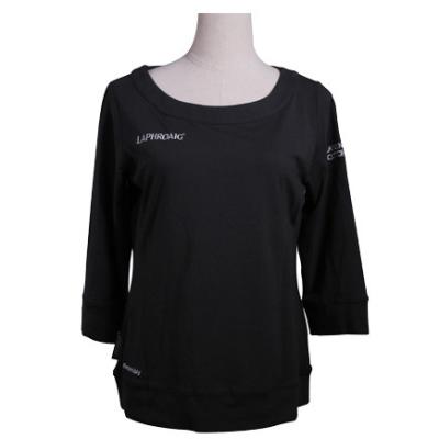 China Short Sleeve Classic Black T Shirt 96% Polyester 4% Spandex For Women for sale