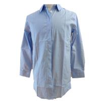 China Cotton Ladies Casual Wear Summer Fashion Simple Tops Turn Down Collar Shirt for sale