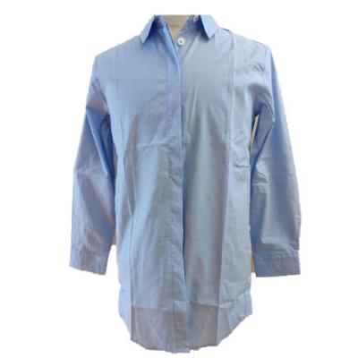 China Cotton Ladies Casual Wear Summer Fashion Simple Tops Turn Down Collar Shirt for sale