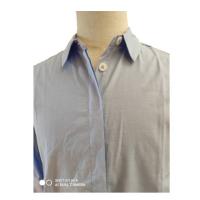 China Cotton Ladies Casual Wear Summer Fashion Simple Tops Turn Down Collar Shirt for sale