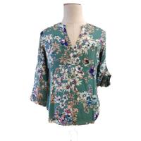 China Stain Printed M Loose Fit Ladies Casual Blouse for sale