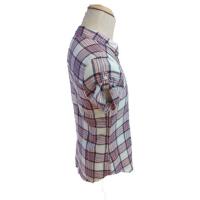 China Turn Down Collar Slim Fit Plaid Shirt Cotton Ladies Casual Wear for sale