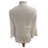 China Button V Neck Fold Hem And Sleeve XS Ladies Casual Wear for sale