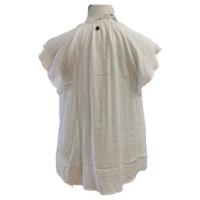 China Butterfly Sleeve Wave Point Women'S Tie Neck Blouse for sale