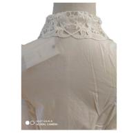 China Women Turn Down Collar Algodon White Puff Sleeve Blouse for sale