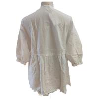China Casual Ladies 100% Algodon V Neck Embroidery Shirt for sale