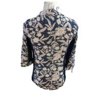 China Ladies Yarn Dyed 71% Viscose 28% Cotton V Neck Shirt for sale