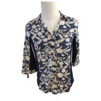 China Ladies Yarn Dyed 71% Viscose 28% Cotton V Neck Shirt for sale