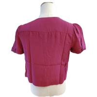 China Lady V Neck Breathable Viscose Short Sleeve Blouse for sale