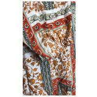 China Lace Up Neck Yarn Dyed 98% Viscose Chain Print Blouse for sale