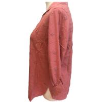 China 100% Viscose Ladies Embroidered Blouse With Turn Down Collar for sale