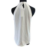 China Hollow Out White 100% Viscose Women'S Tank Tops With Round Collar for sale
