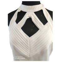 China Hollow Out White 100% Viscose Women'S Tank Tops With Round Collar for sale