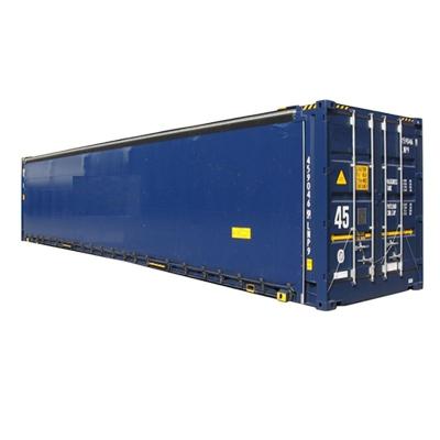 China 45ft High Cube PVC Curtain Side Door CSC Certified Dry Shipping Container with 13556 x 2420 x 2474 mm Internal Dimensions for sale