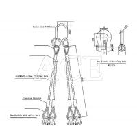 China DNV 2.7-1 Standard Steel Wire Rope Sling 5 Legs Lifting Eye Type Reversed Eye for Offshore Container Sale for sale