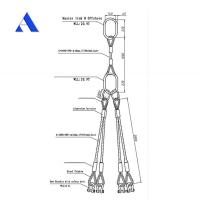 China DNV 2.7-1 Standard Steel Wire Rope Sling 5 Legs Lifting Eye Type Reversed Eye for Offshore Container Sale for sale
