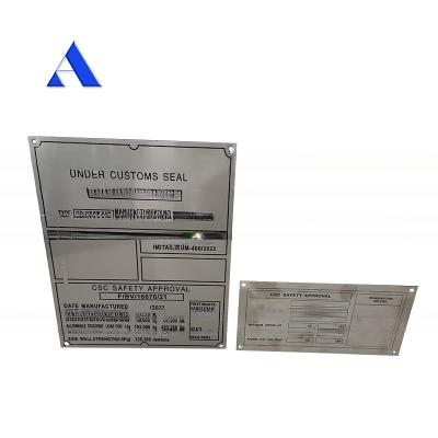 China Stainless Steel CSC Plate for 20' Container Parts and Corrosion Prevention in ISO Shipping Container for sale